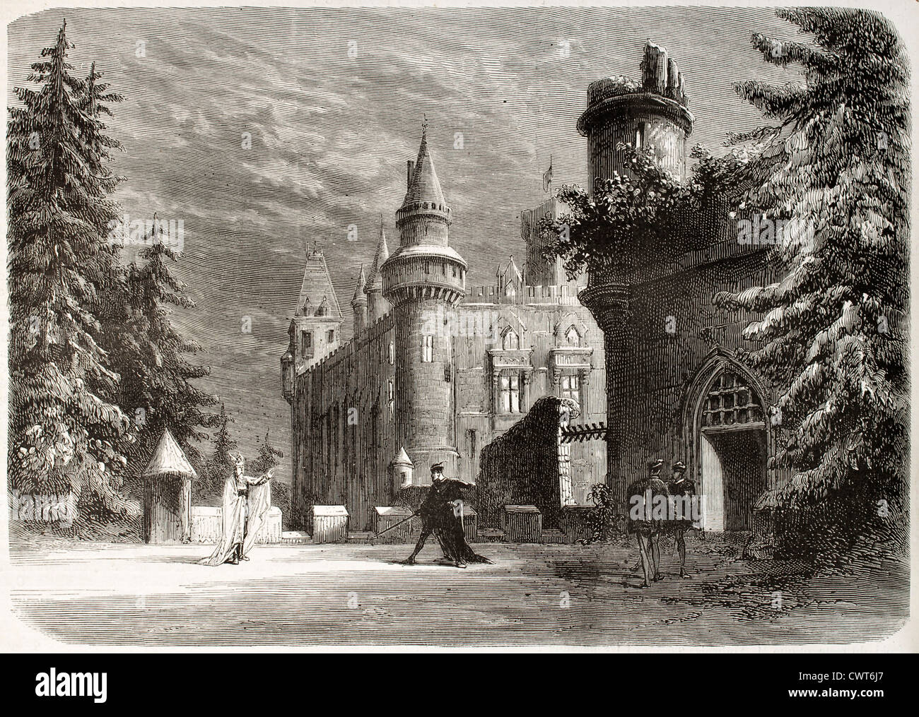 Hamlet castle drawing hi-res stock photography and images - Alamy