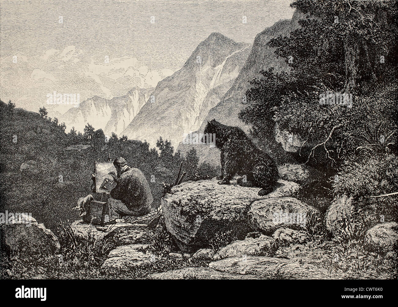 Vintage scenery painting hi-res stock photography and images - Alamy