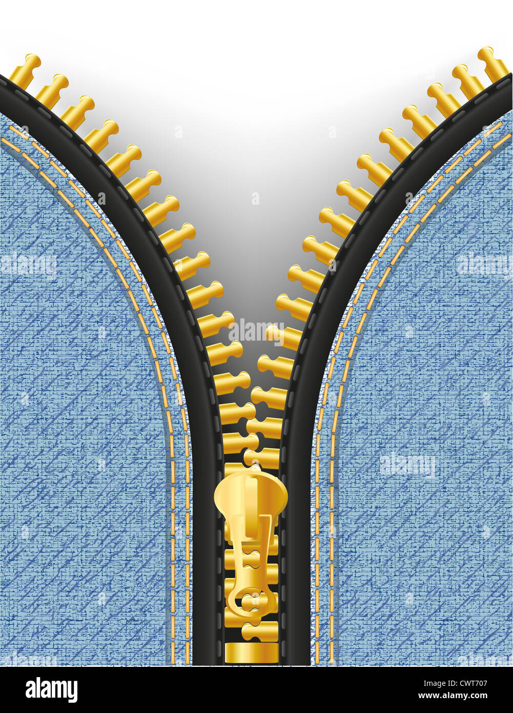 jeans texture with zipper illustration Stock Photo - Alamy