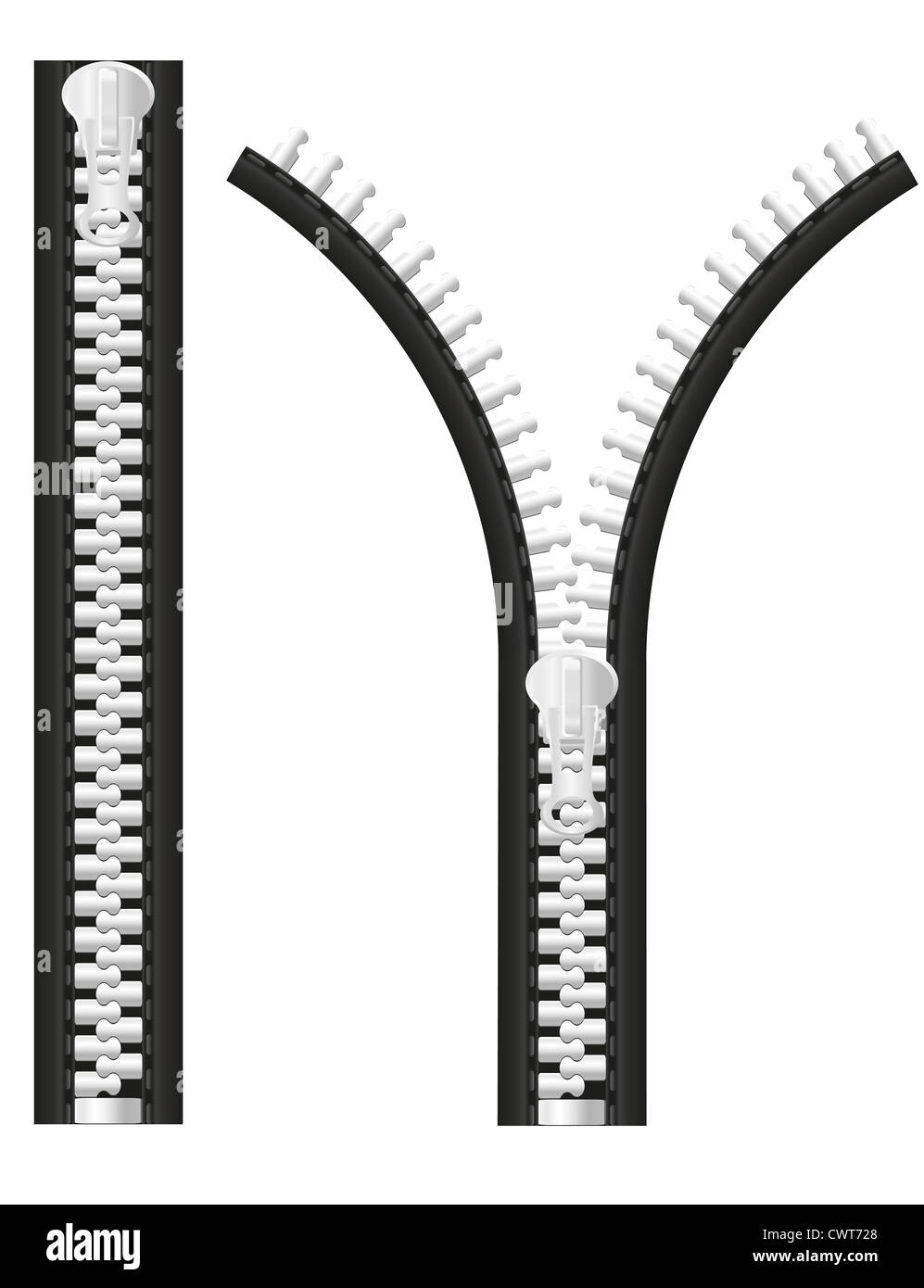 zipper illustration isolated on white background Stock Photo - Alamy
