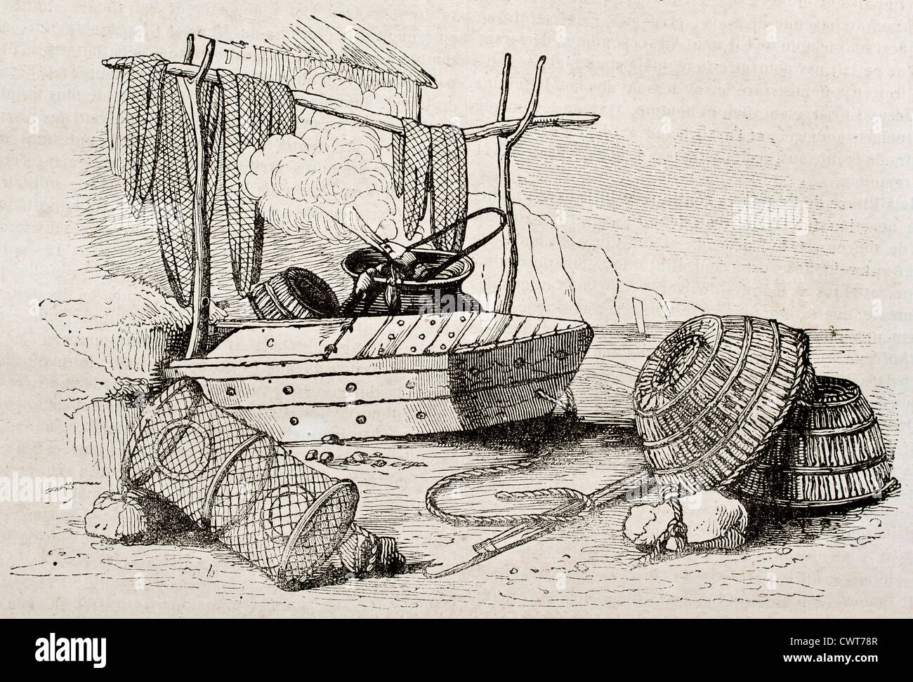 Old fashioned fishing tools hi-res stock photography and images - Alamy