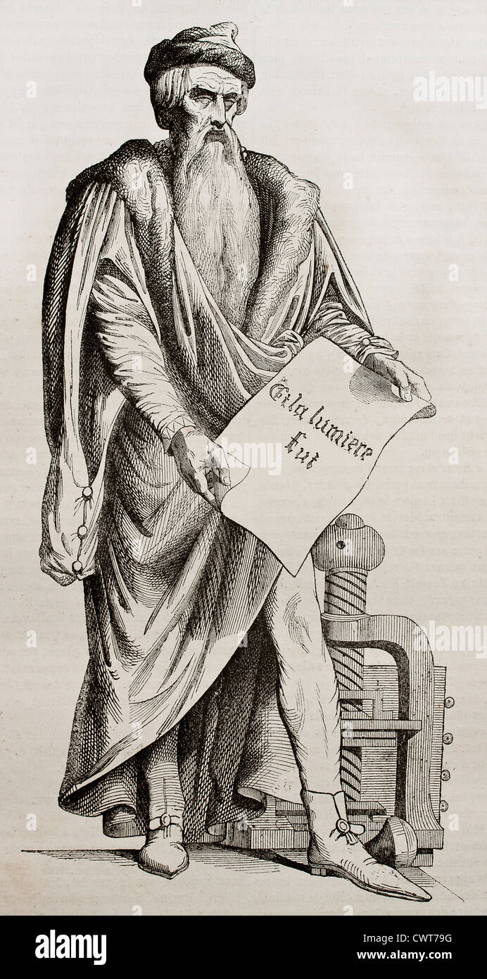 Johannes Gutenberg statue Stock Photo - Alamy