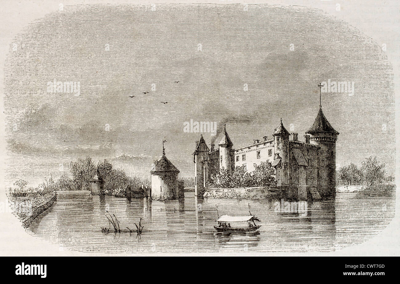 Chateau old illustration, france hi-res stock photography and images ...