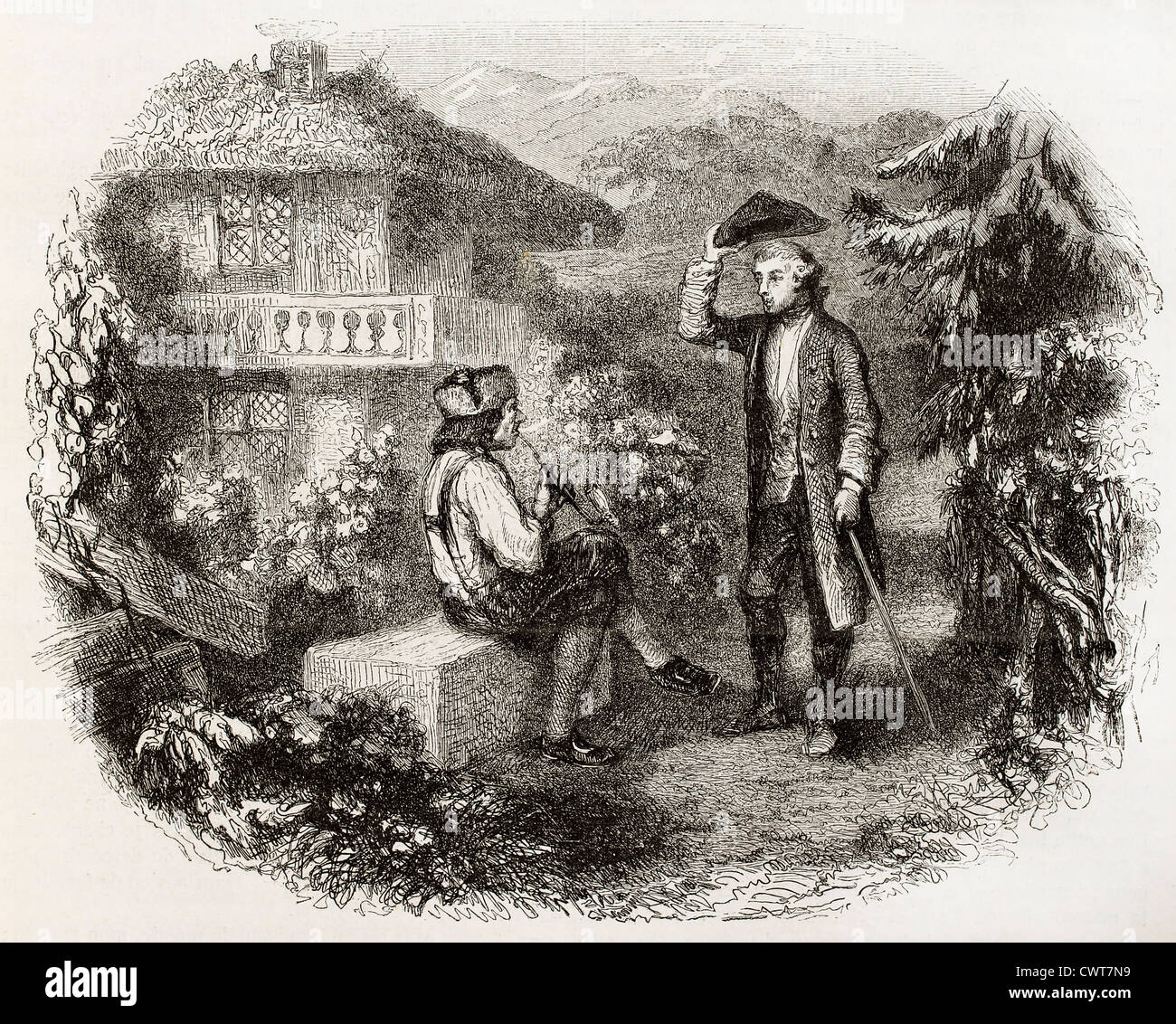 Man greeting by lifting hat Stock Photo - Alamy