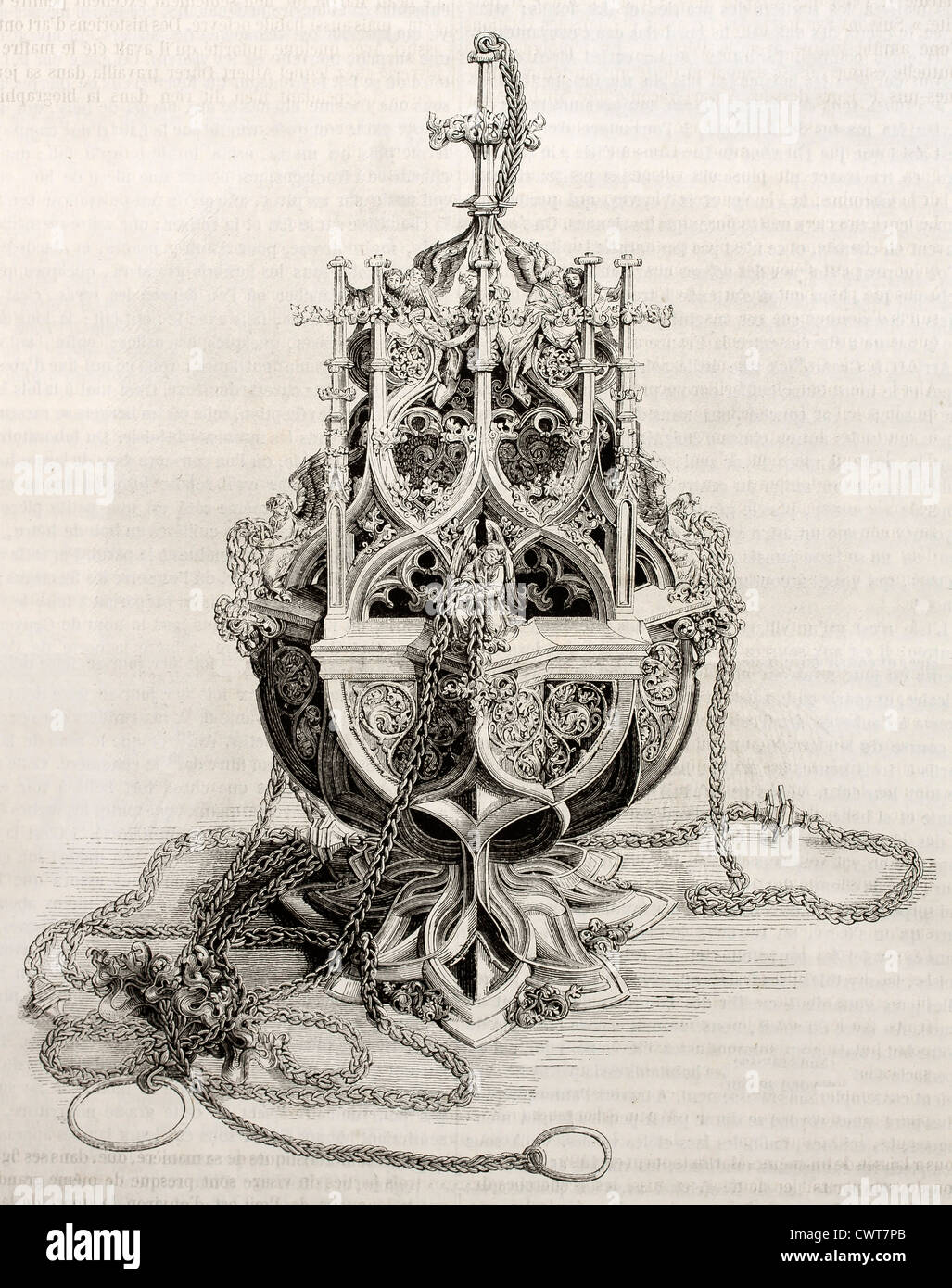 Antique illustration of an old thurible Stock Photo - Alamy