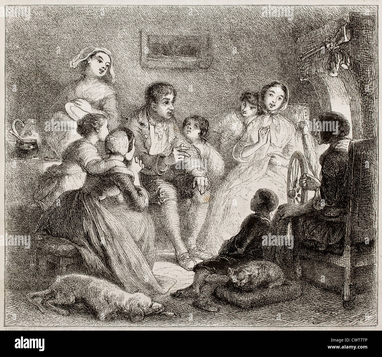 Adult telling a story to children hi-res stock photography and images ...