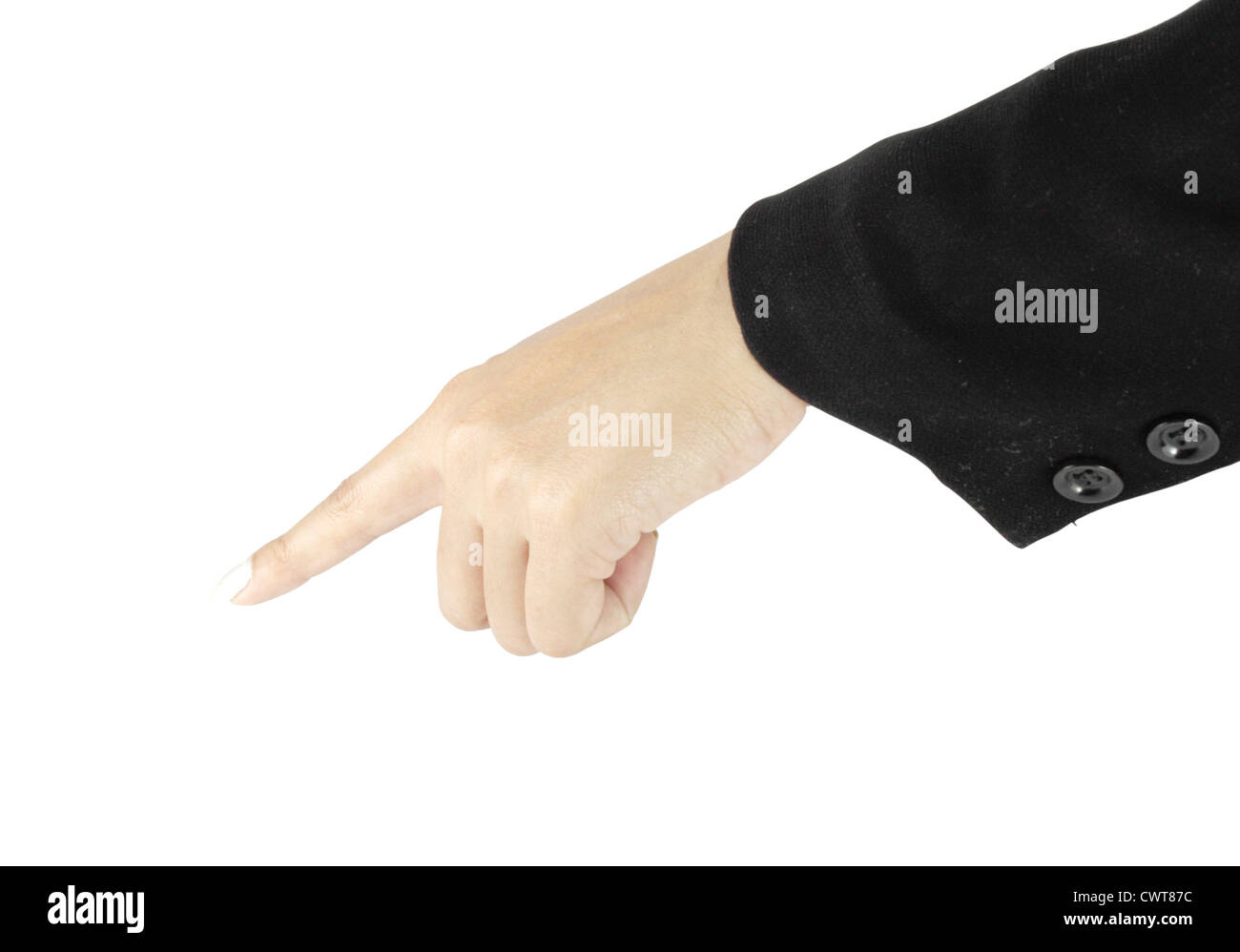 hand pushing on white background Stock Photo - Alamy
