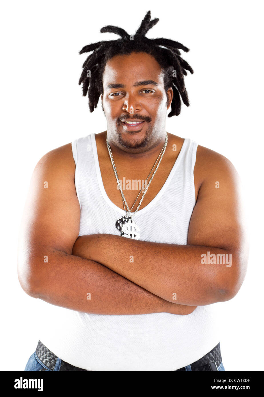 overweight african american rapper portrait Stock Photo - Alamy