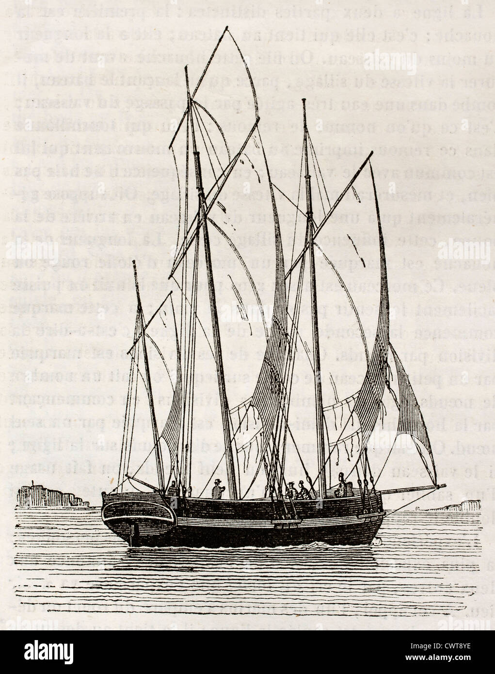 Lugger old illustration Stock Photo - Alamy