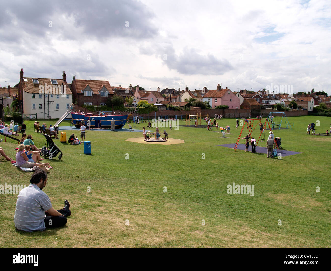 Children's playing field, Wells-next-the-Sea, Norfolk, UK Stock Photo ...