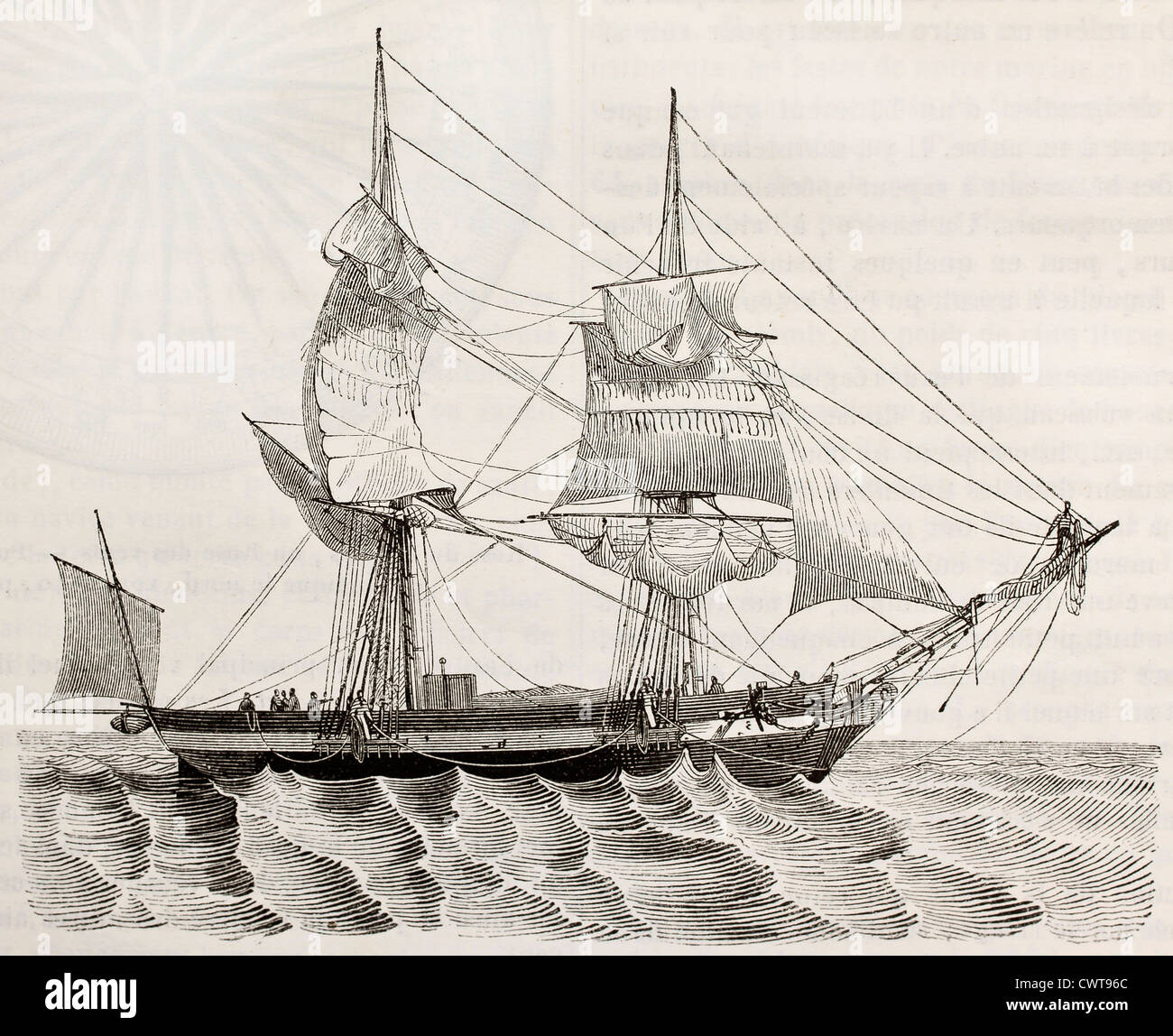 Snow (type of brig) old illustration Stock Photo - Alamy