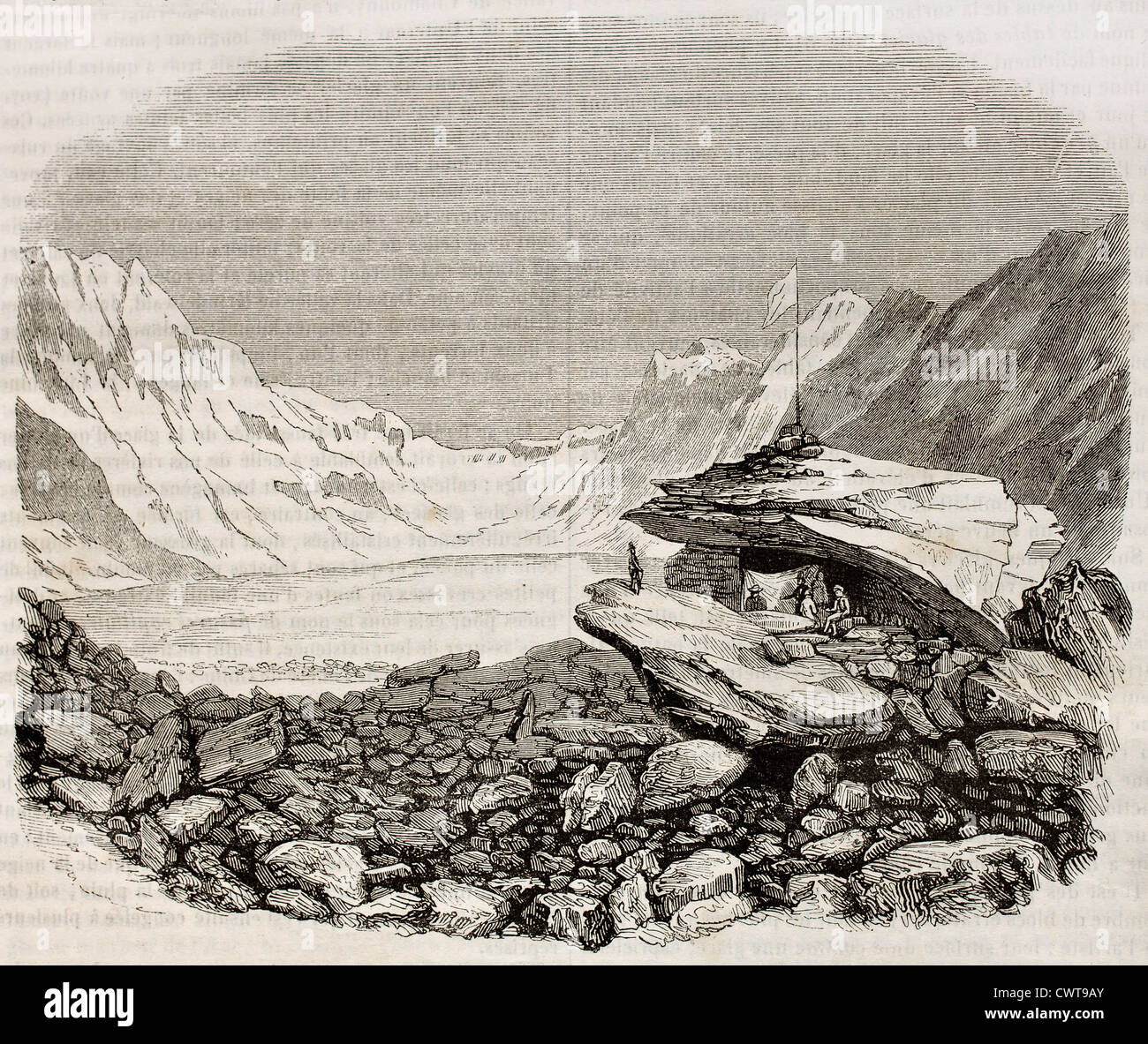 Glacier switzerland etching hi-res stock photography and images - Alamy