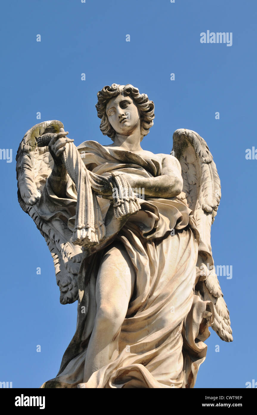 Architectural detail of stone angel in Rome, Italy Stock Photo - Alamy