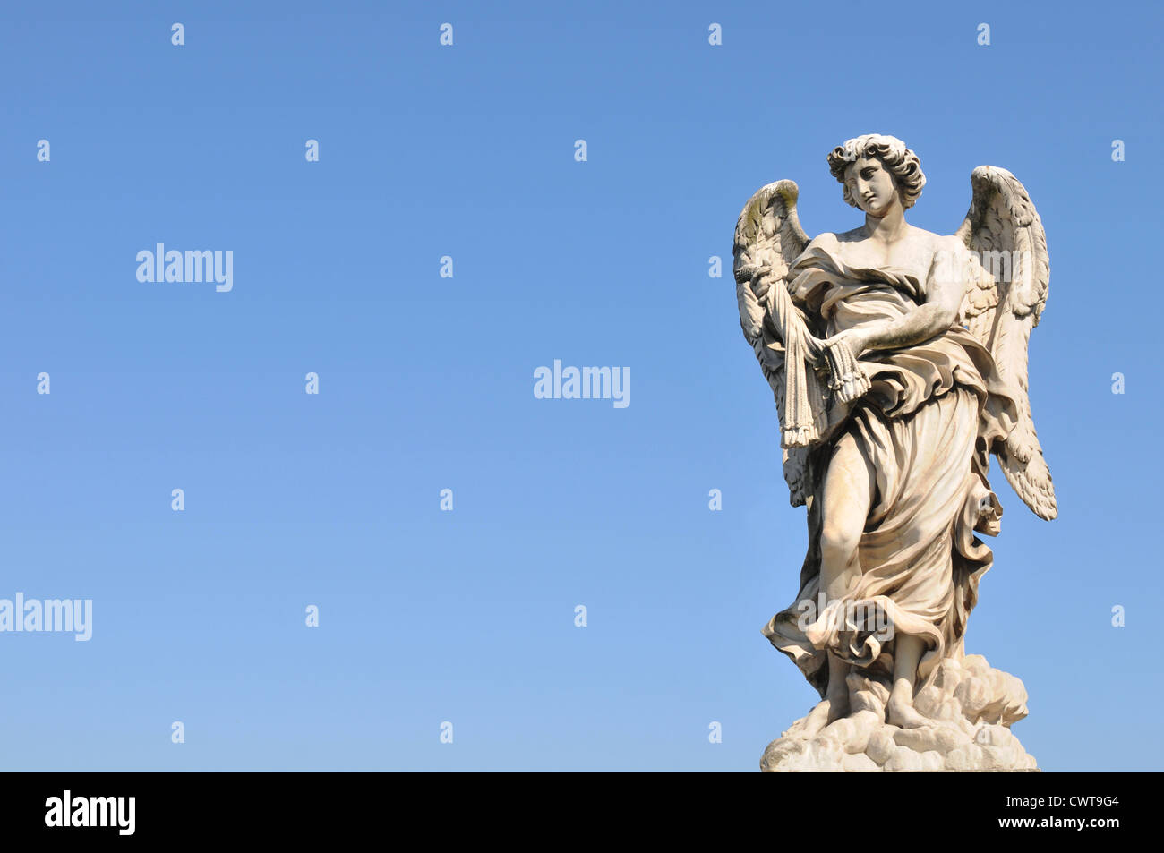 Architectural detail of stone angel in Rome, Italy Stock Photo - Alamy
