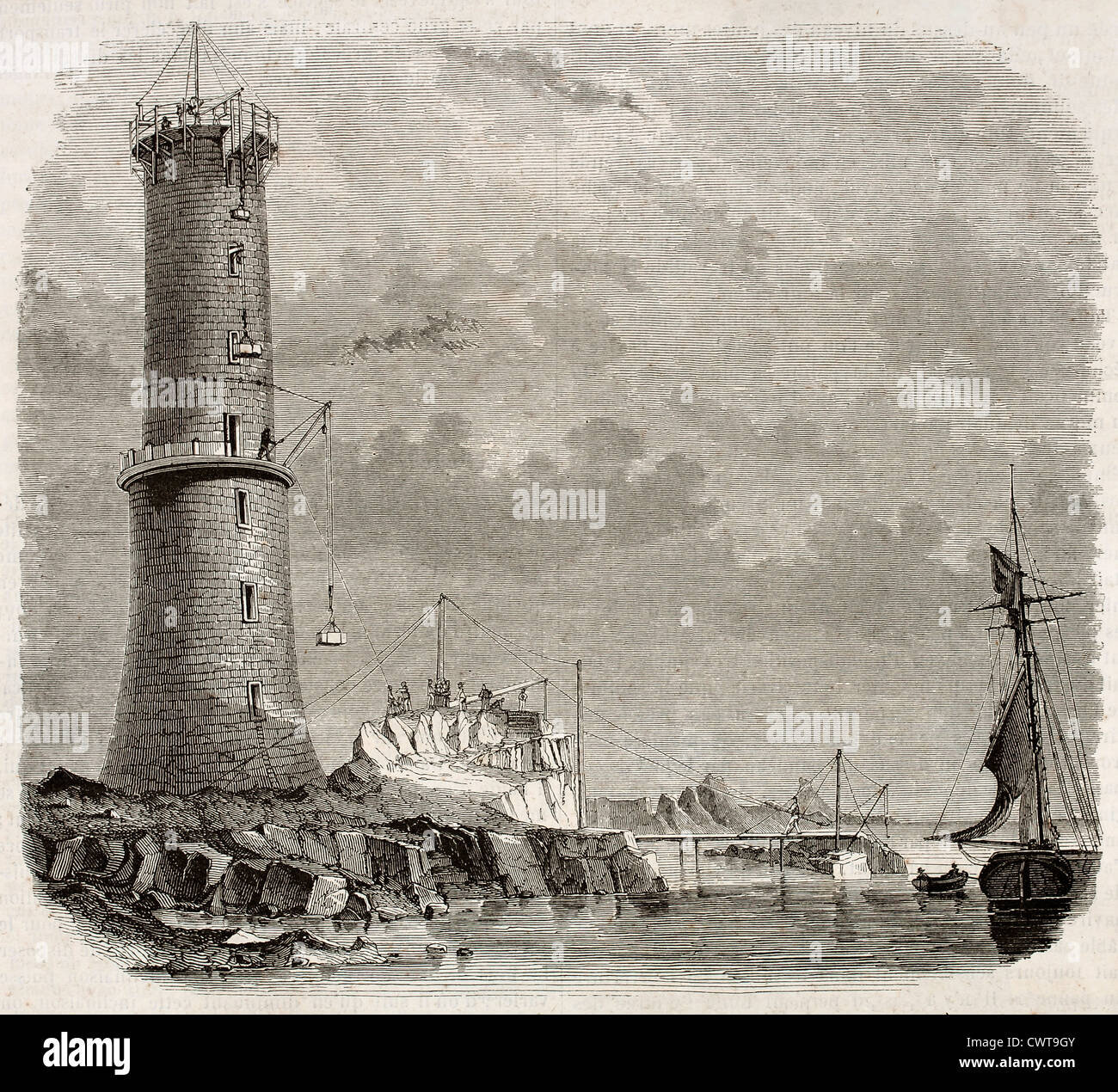 Building Heaux de Brehat lighthouse Stock Photo - Alamy