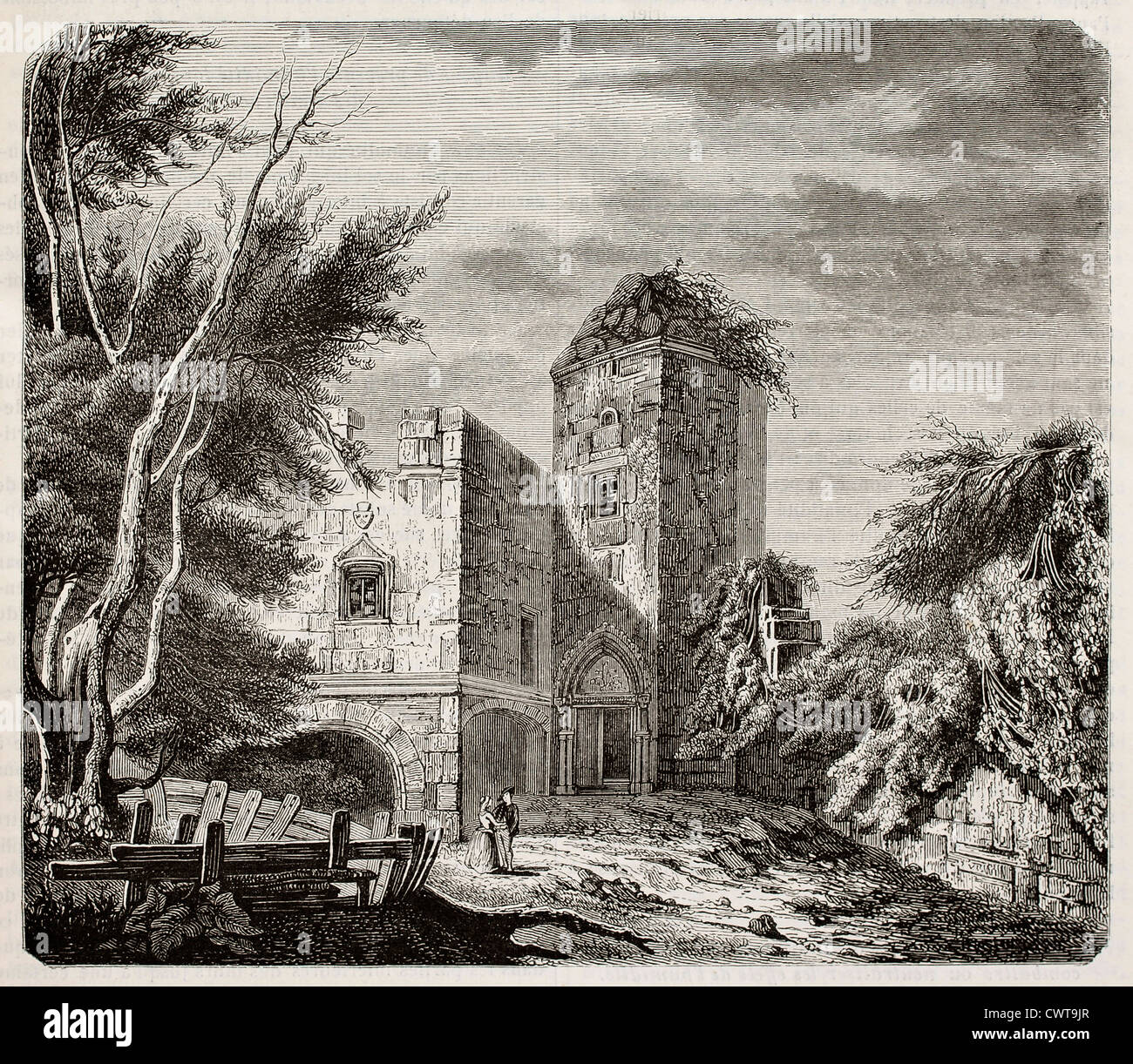 Chateau de Murol (Murol castle) old view, France Stock Photo - Alamy