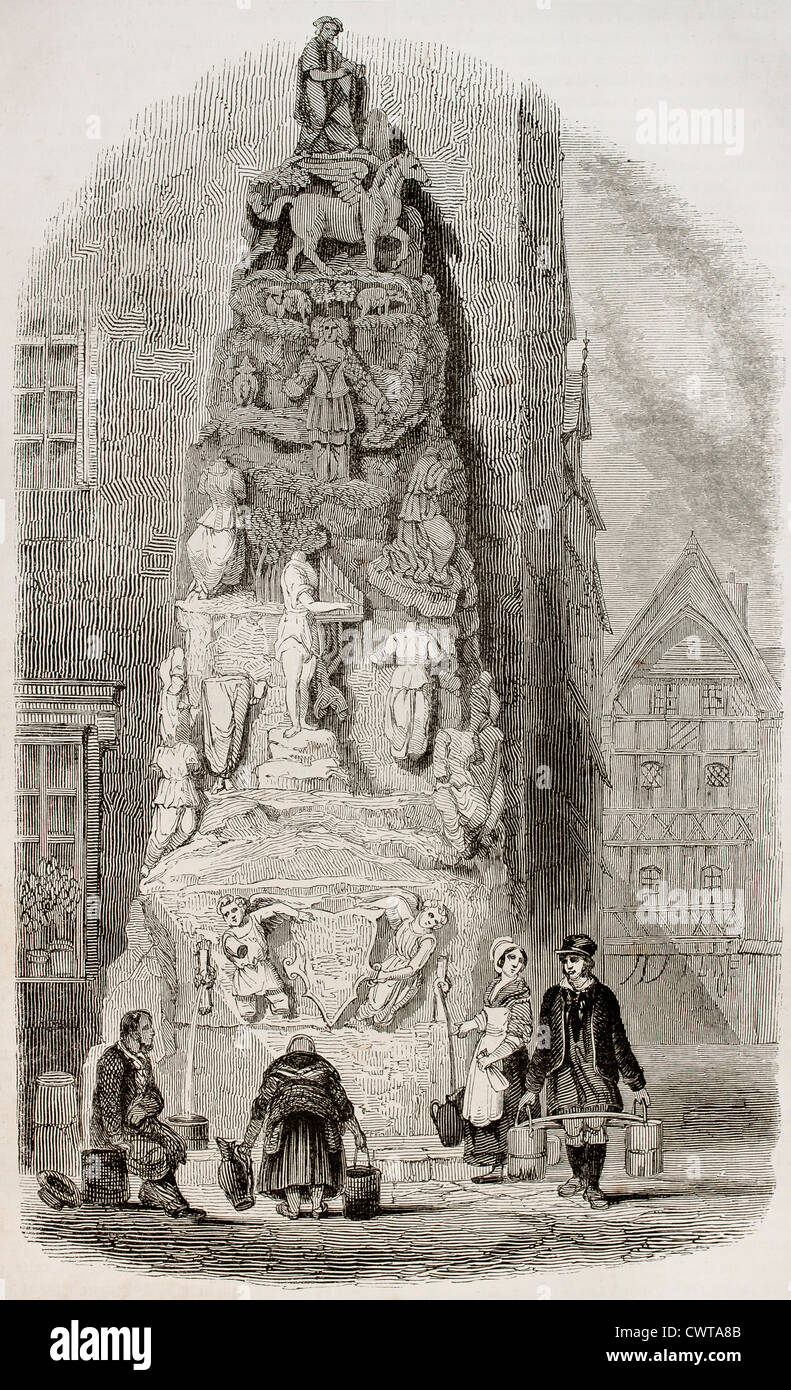 Hotel de Lisieux fountain in Rouen Stock Photo - Alamy