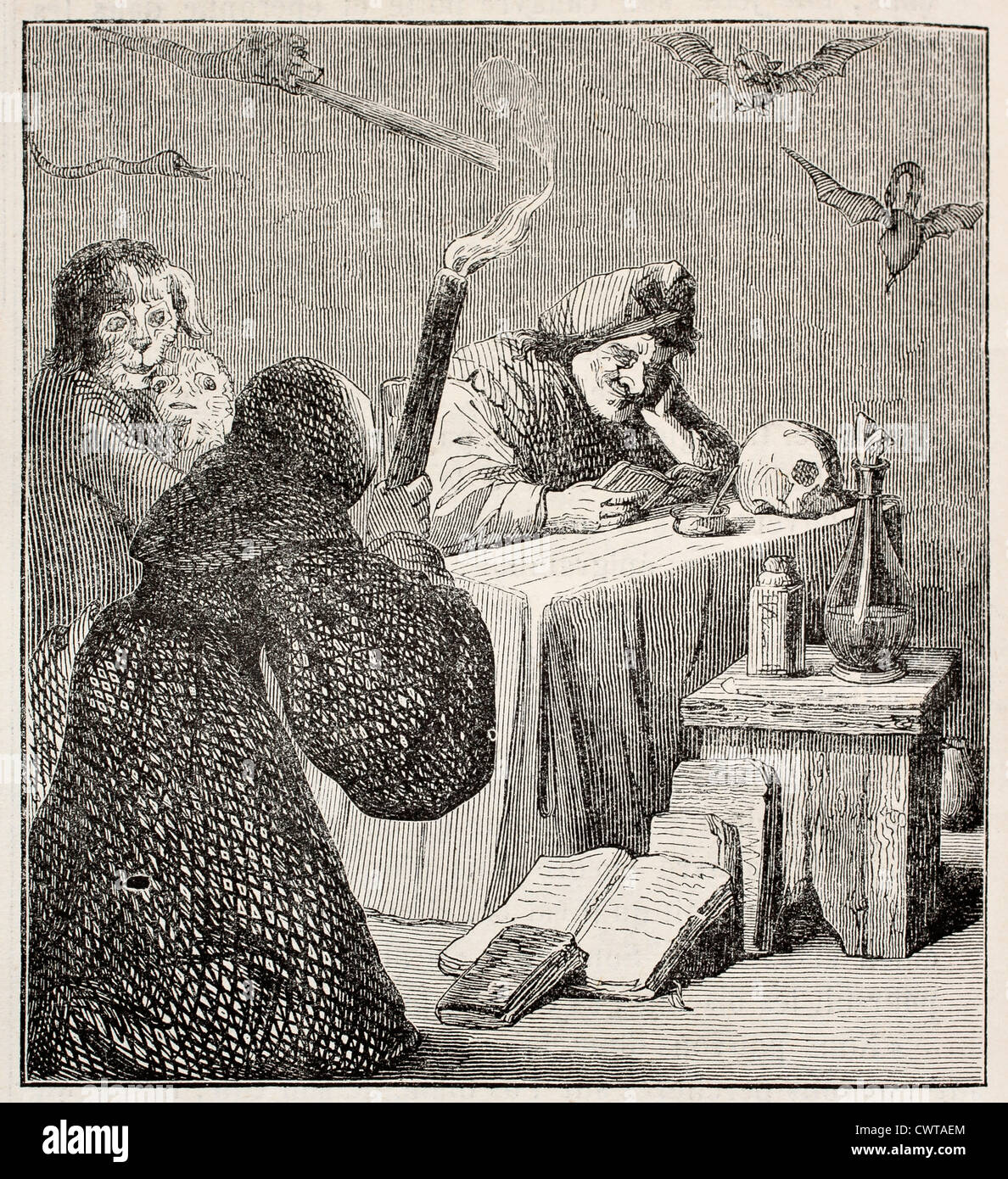 Historic illustration of magician hi-res stock photography and images ...