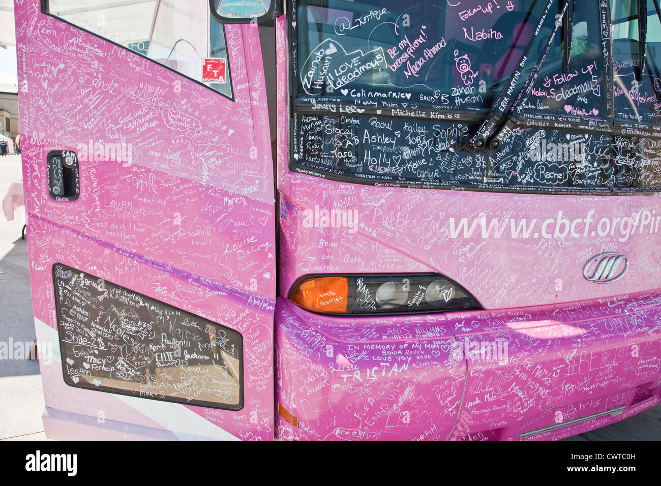 Muslim Bus covered with greetings and best wishes on the exterior of ...