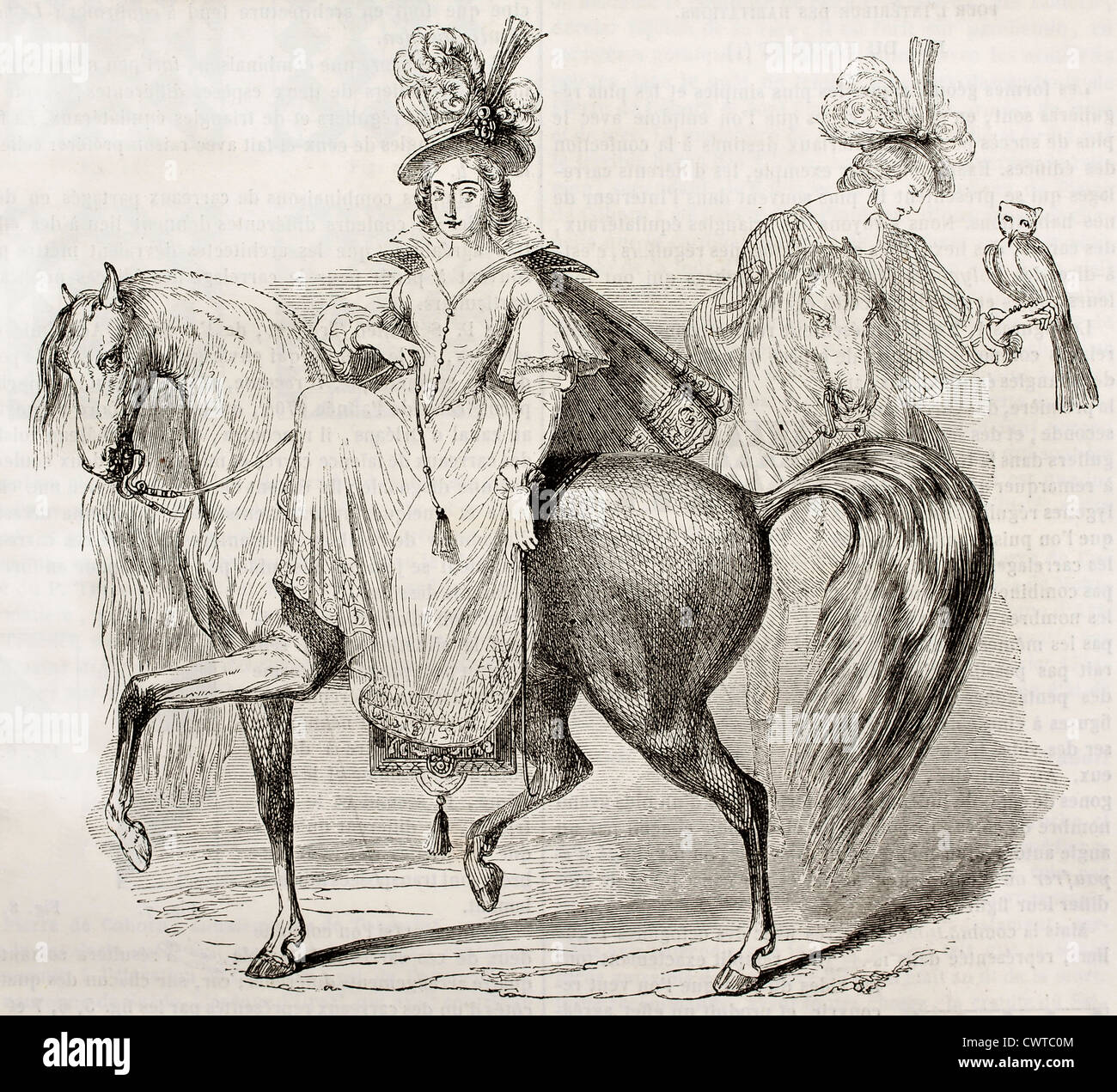 Woman riding horse drawing hi-res stock photography and images - Alamy