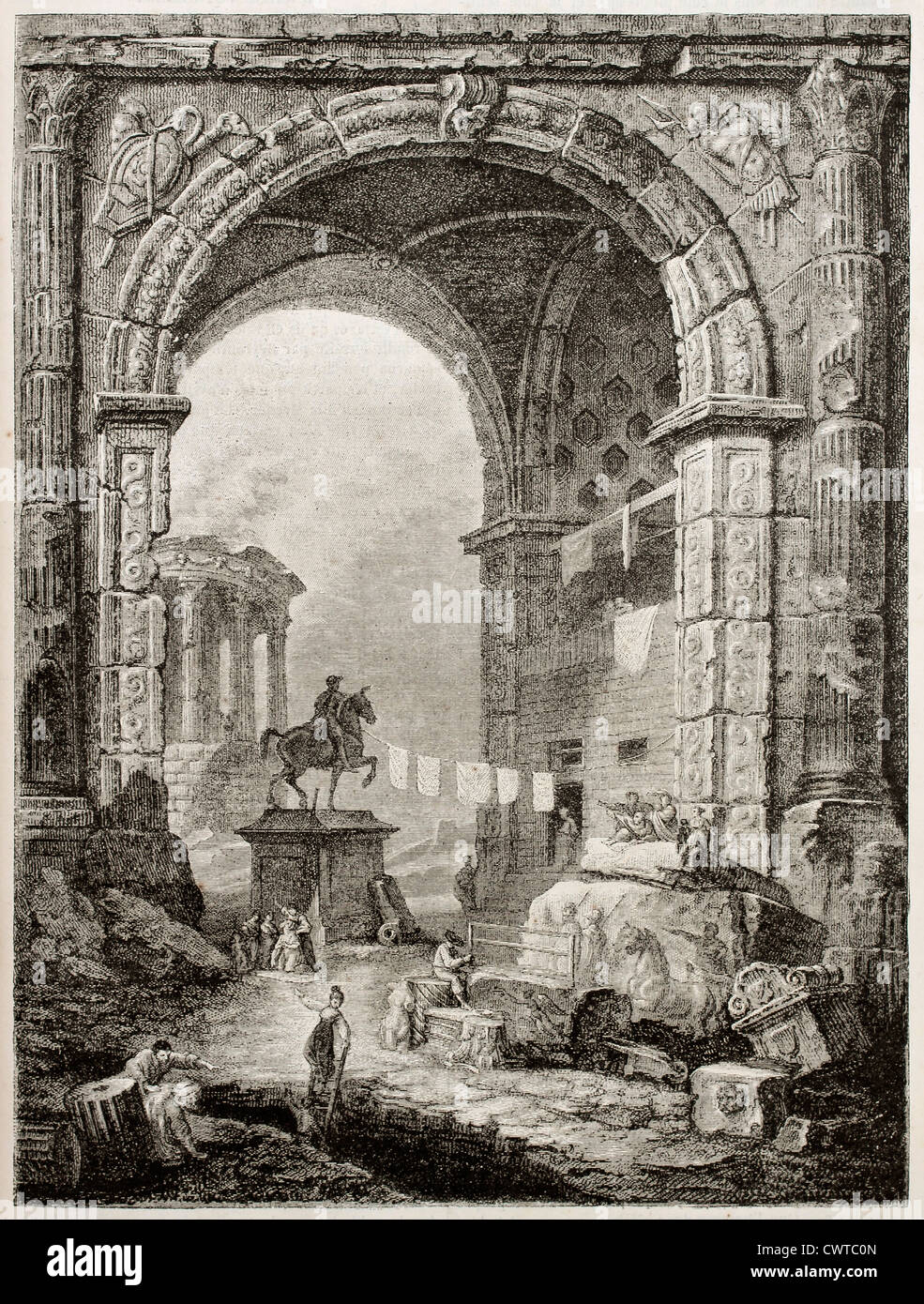 Roman architecture drawing hi-res stock photography and images - Alamy