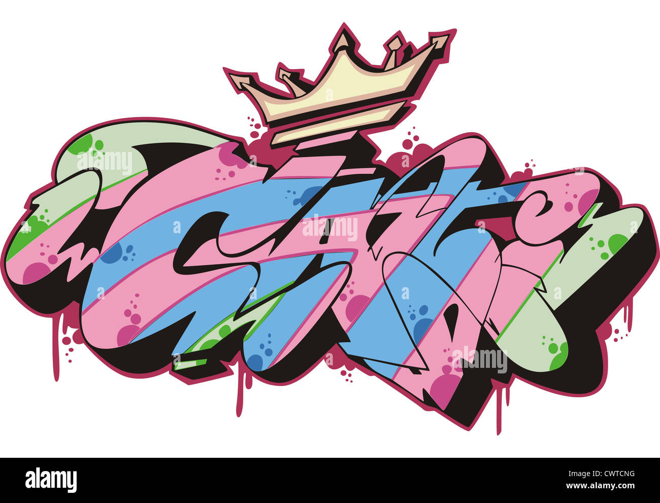 Graffito text design - cat. Color vector illustration Stock Photo - Alamy