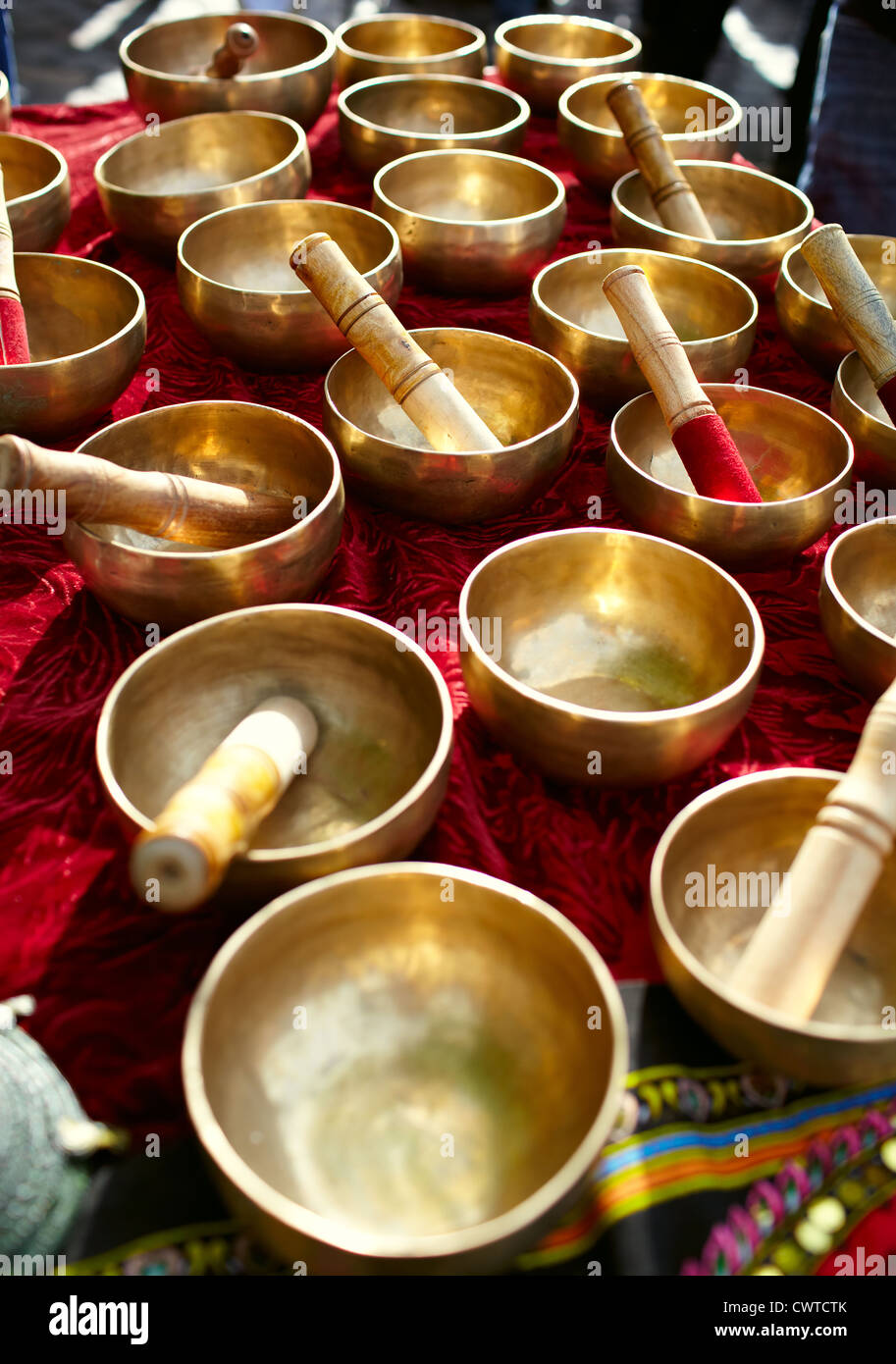 Copper dishes in traditional style. Color corrected in LAB. Shallow dof ...