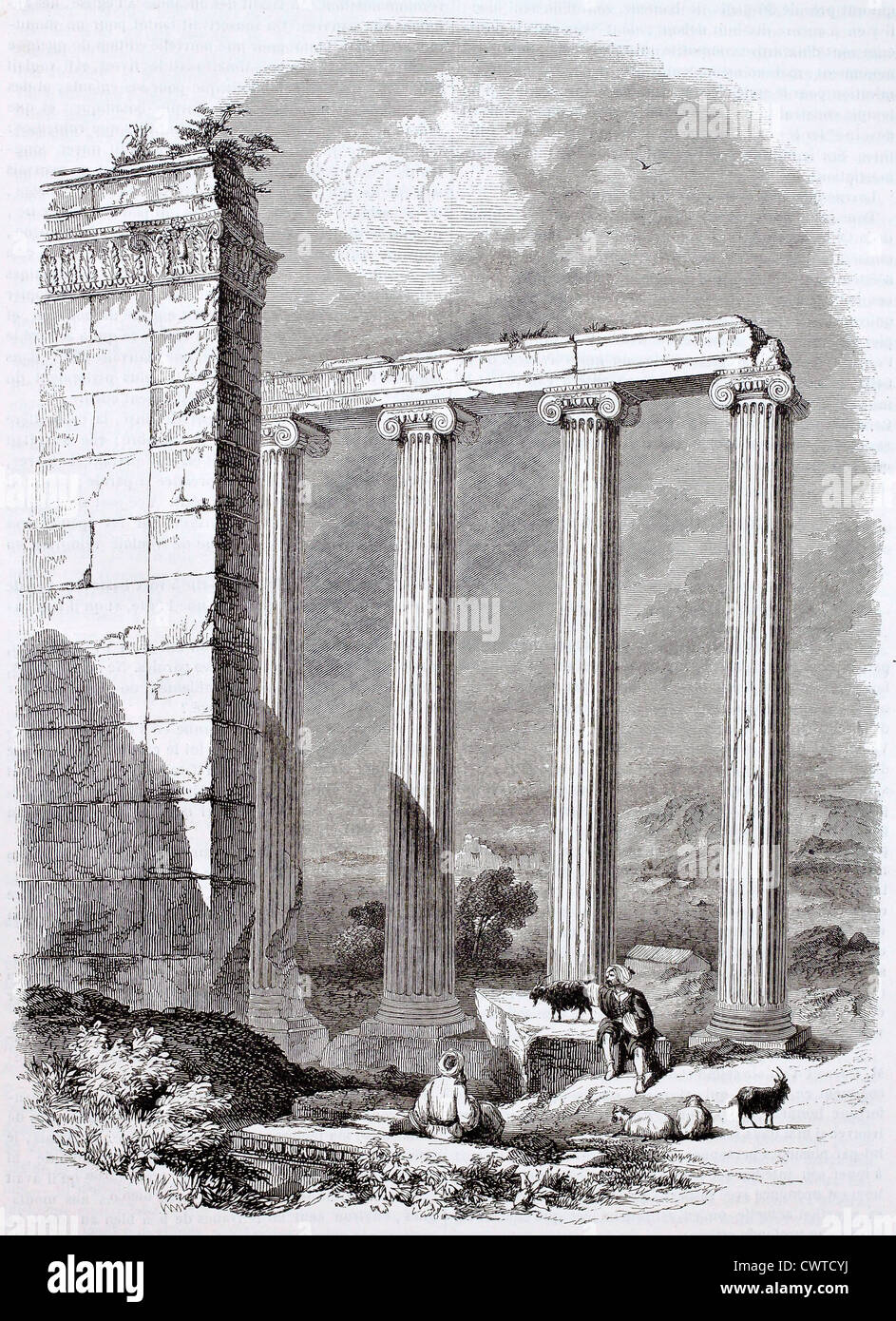 Ionic temple ruins in Azania, Asia Minor Stock Photo - Alamy