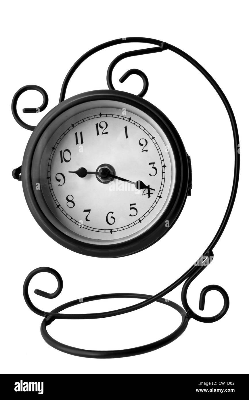 Vintage clock,isolated on the white background Stock Photo - Alamy
