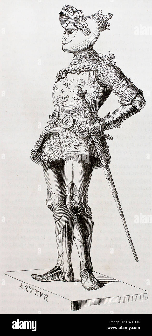 Engraving of legendary king arthur hi-res stock photography and images ...