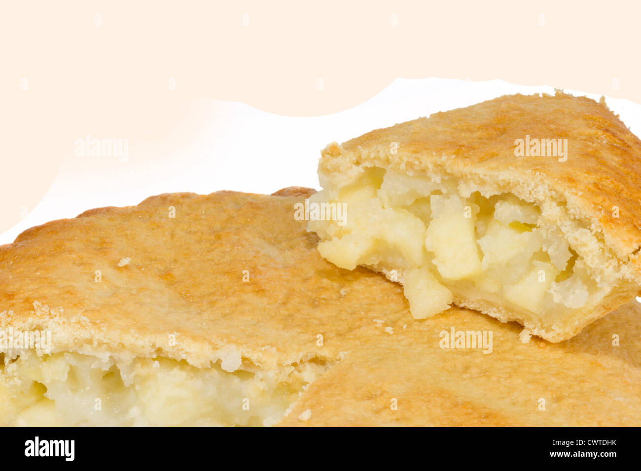 Apple pie isolated on a white background Stock Photo - Alamy