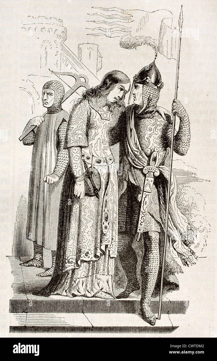 Prince and Princess old engraved portrait Stock Photo - Alamy