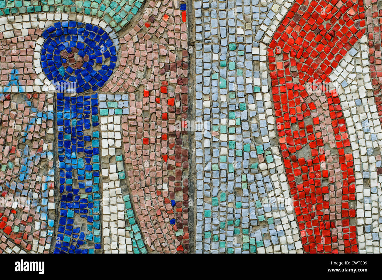Old colorful mosaic wall texture Stock Photo - Alamy