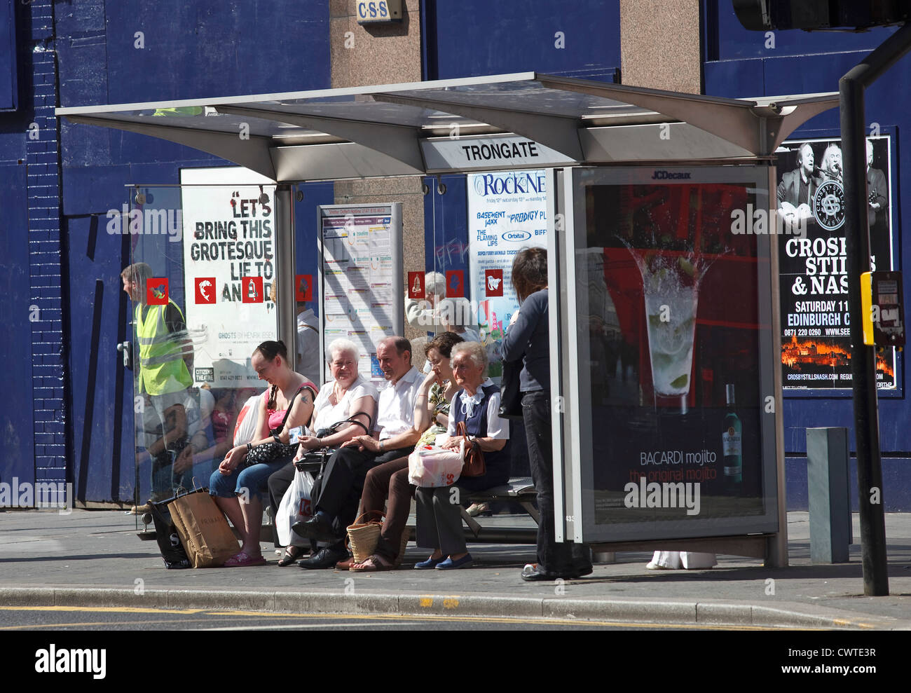 Candleriggs at Trongate bus stop. Merchant City Area, Glasgow Stock ...