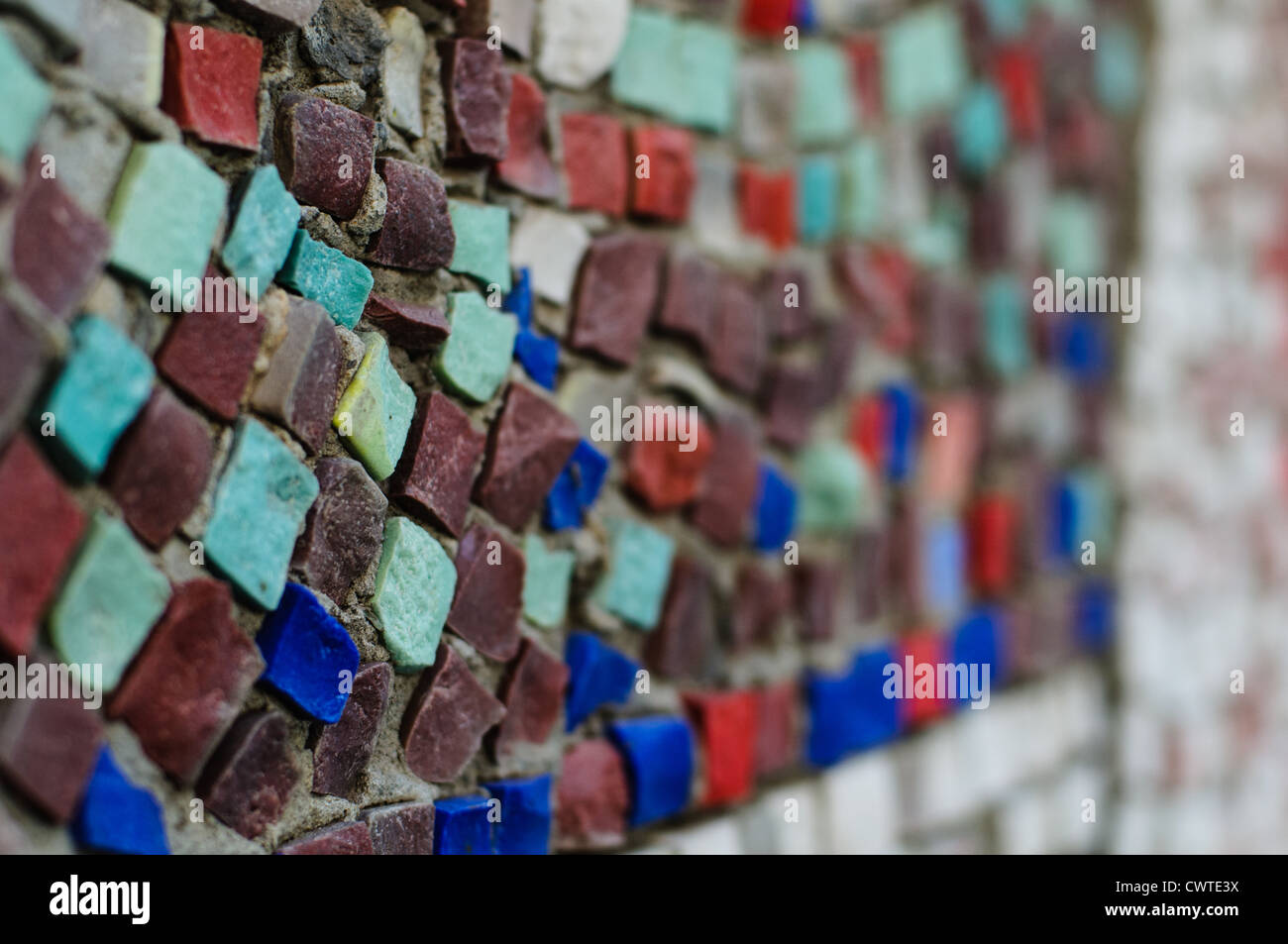 Old colorful mosaic wall texture Stock Photo - Alamy