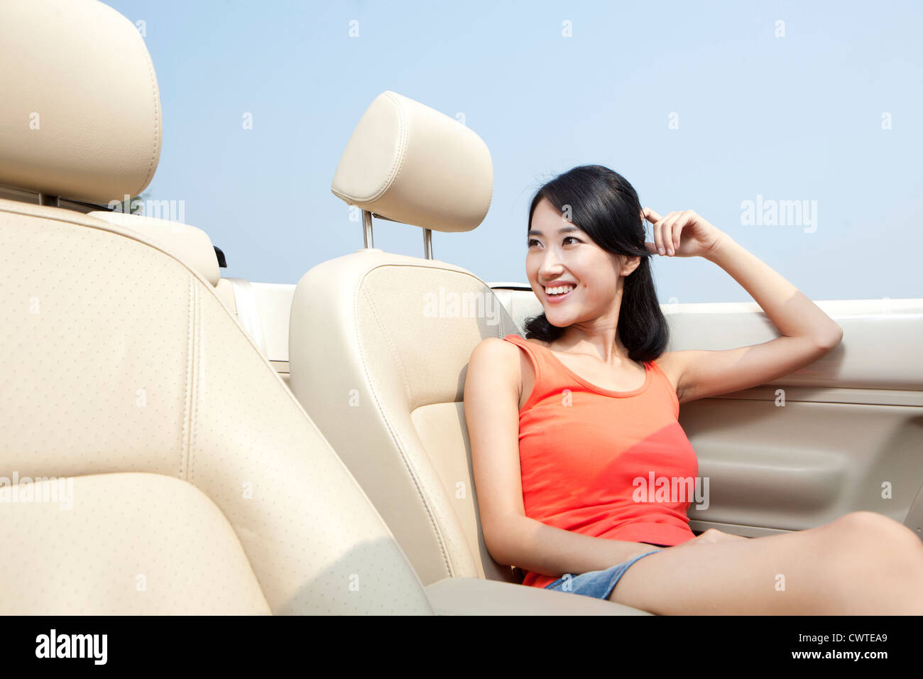 car, travel, sky, China, Beijing, Asian girl, black hair, happy, smile ...