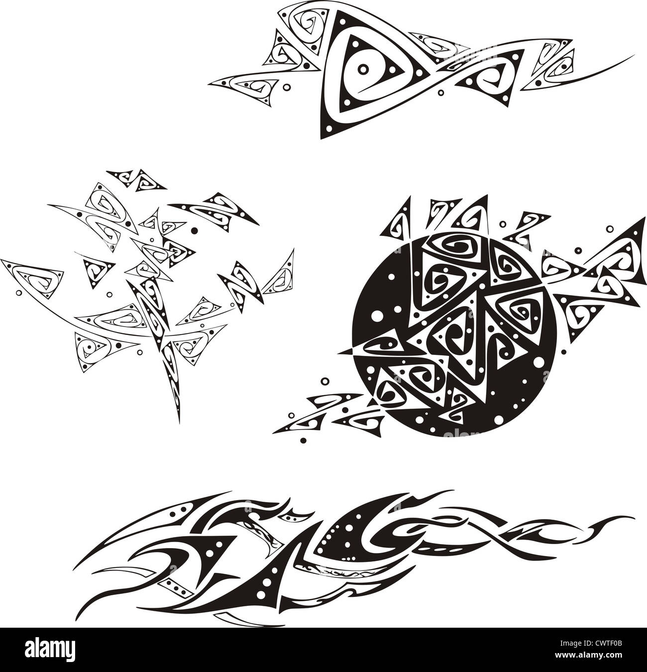 Decorative triangle patterns. Vector set Stock Photo - Alamy