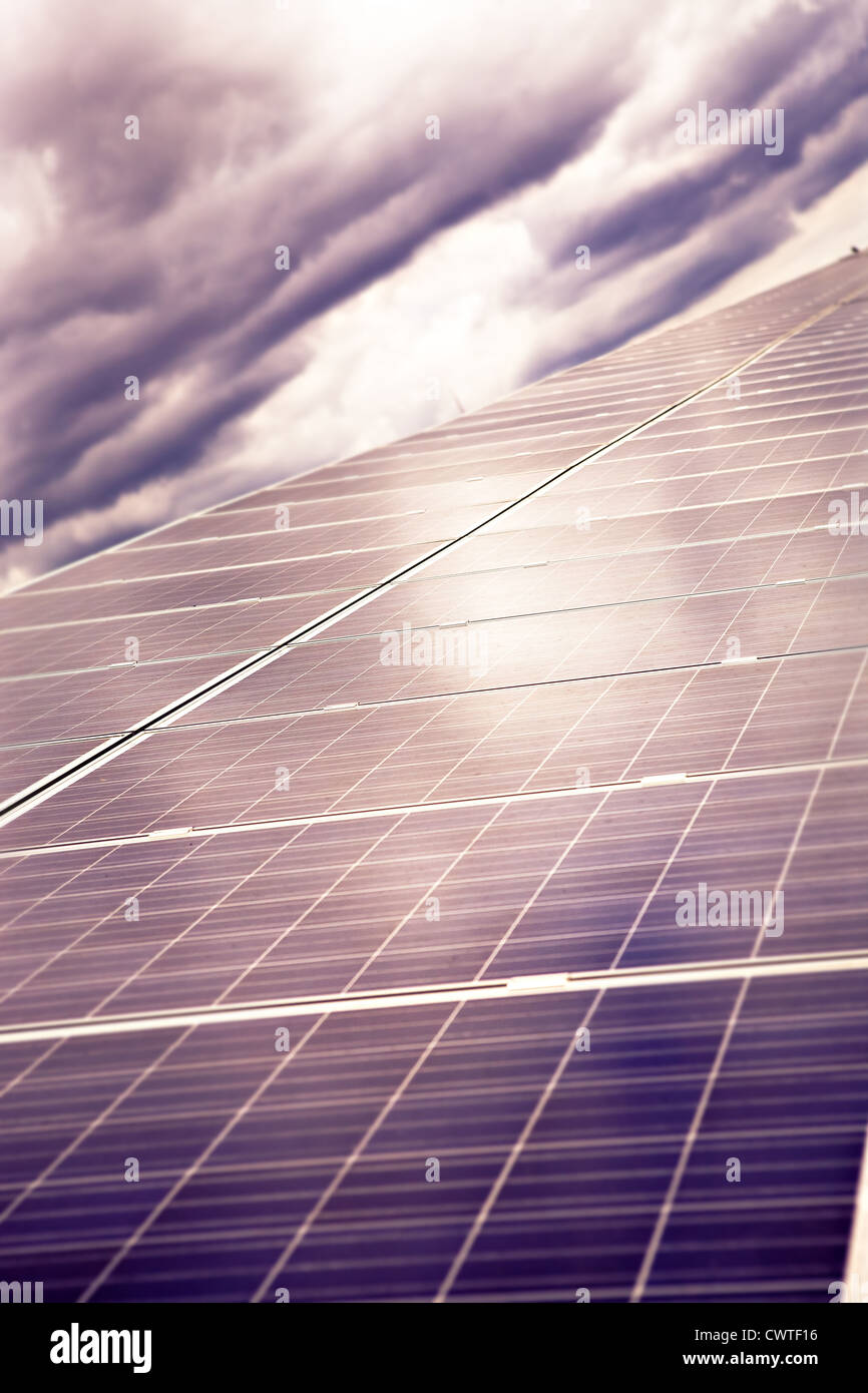 solar collector installation on a field in Germany Stock Photo - Alamy