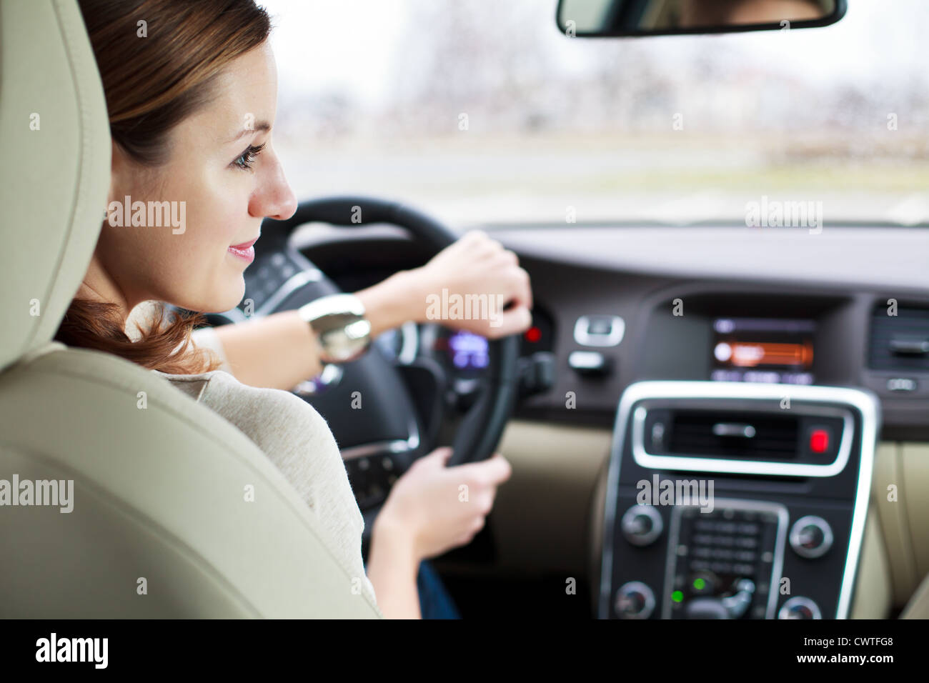 woman driving a car Stock Photo - Alamy