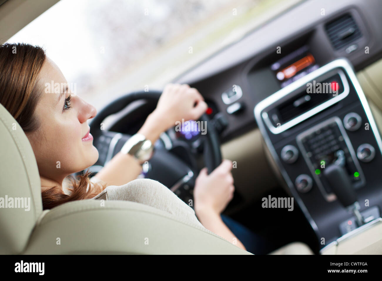woman driving a car Stock Photo - Alamy
