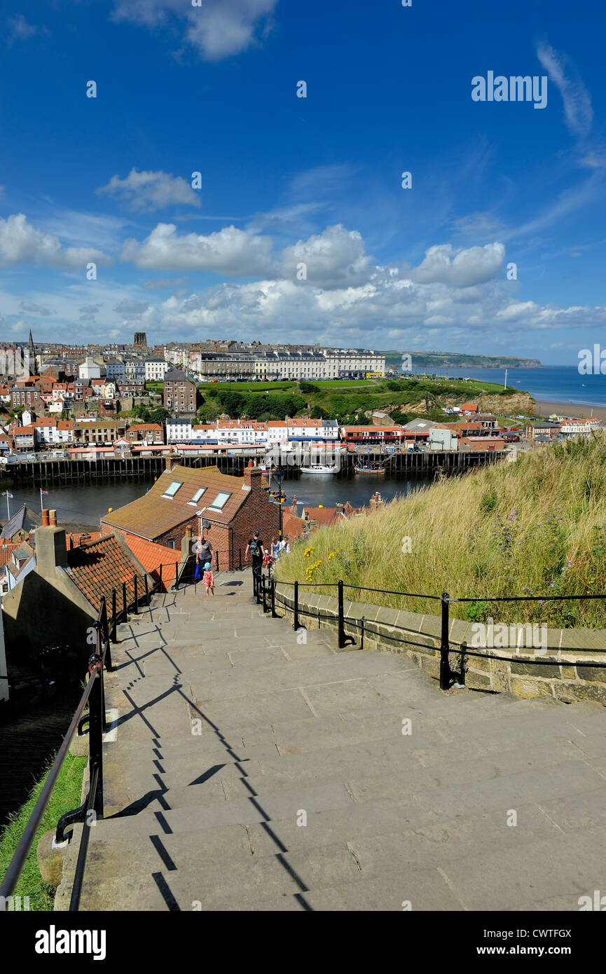 Whitby steps north Yorkshire england uk Stock Photo - Alamy