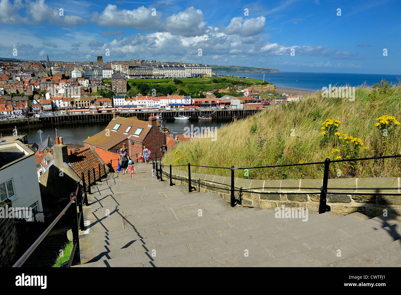 whitby steps north yorkshire england uk Stock Photo - Alamy