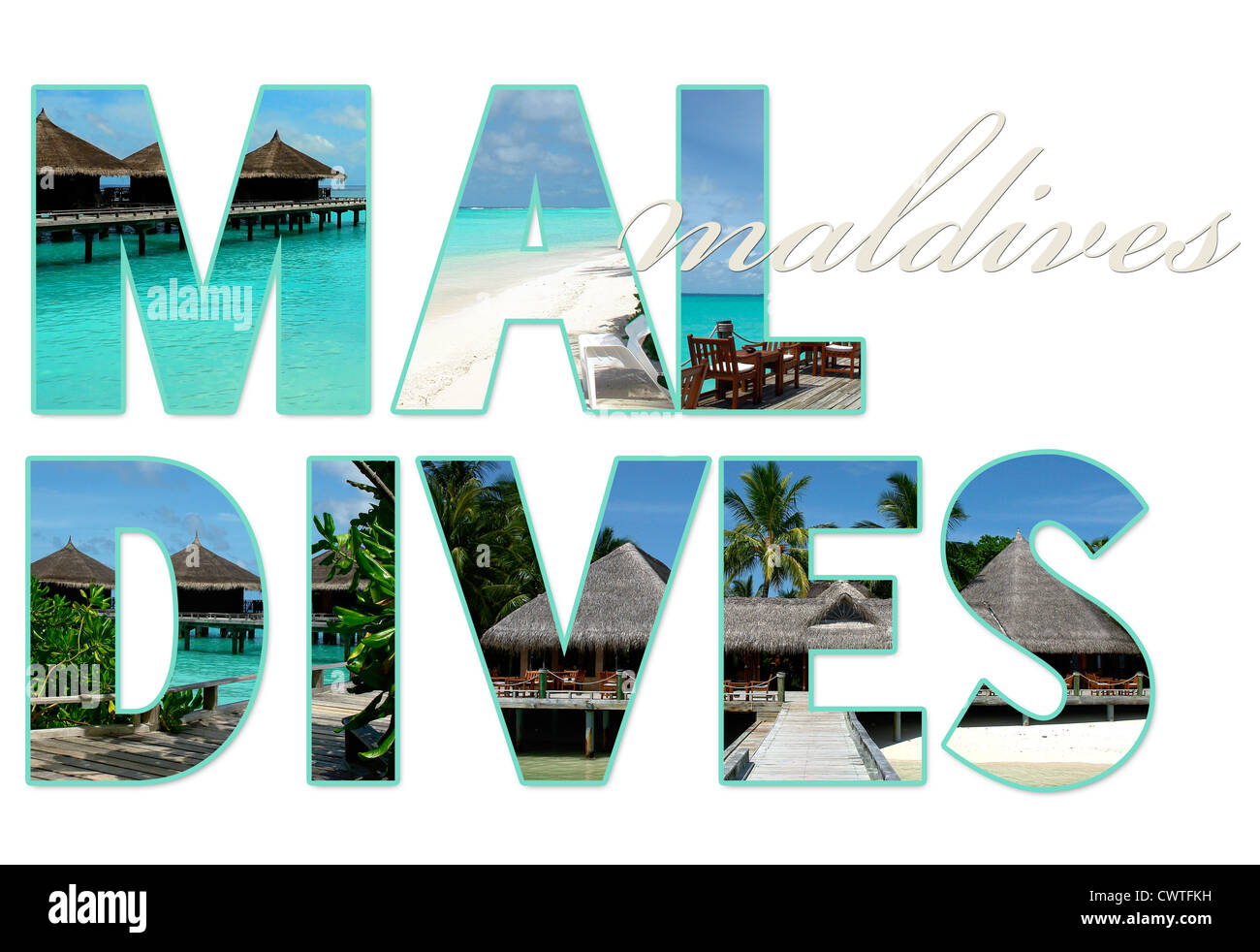 Letters with photos of Maldives islands Stock Photo - Alamy