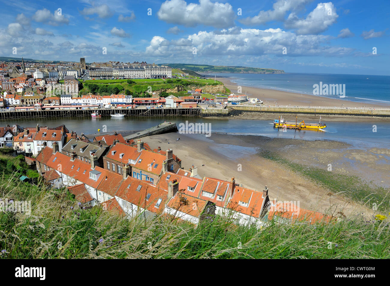 Whitby seaside holiday resort north Yorkshire england uk Stock Photo ...