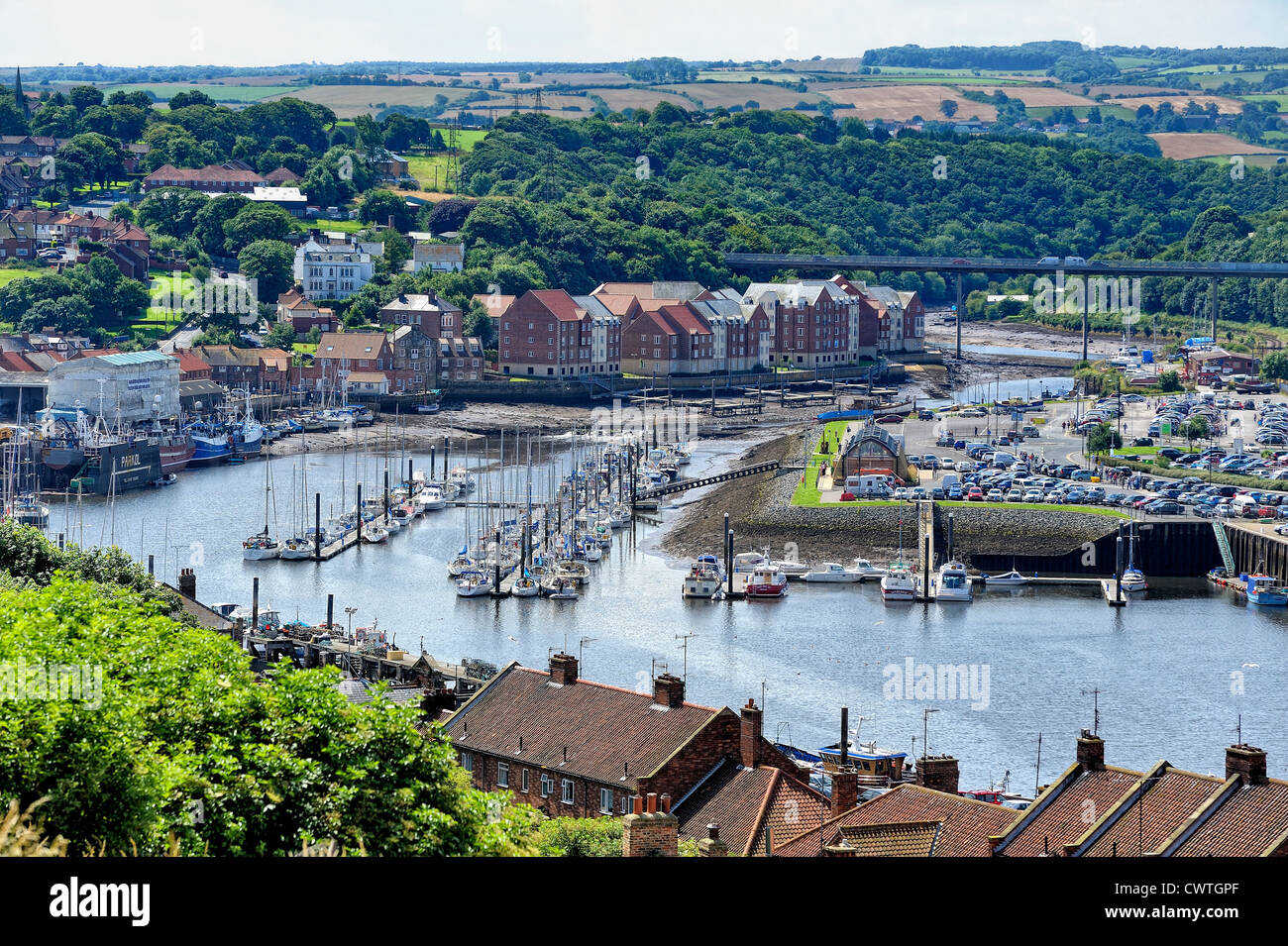 whitby boat marina north yorkshire england uk Stock Photo - Alamy