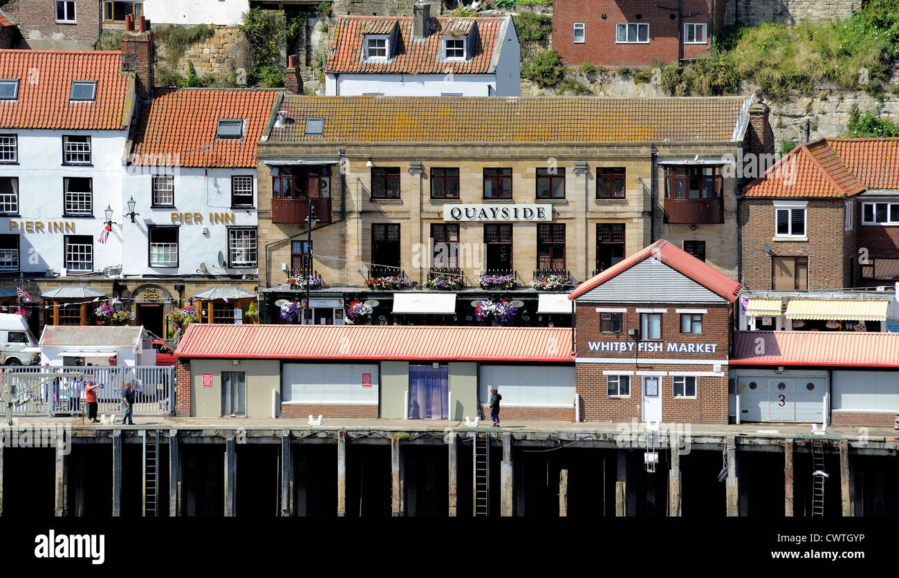 whitby fish market north yorkshire england uk Stock Photo - Alamy