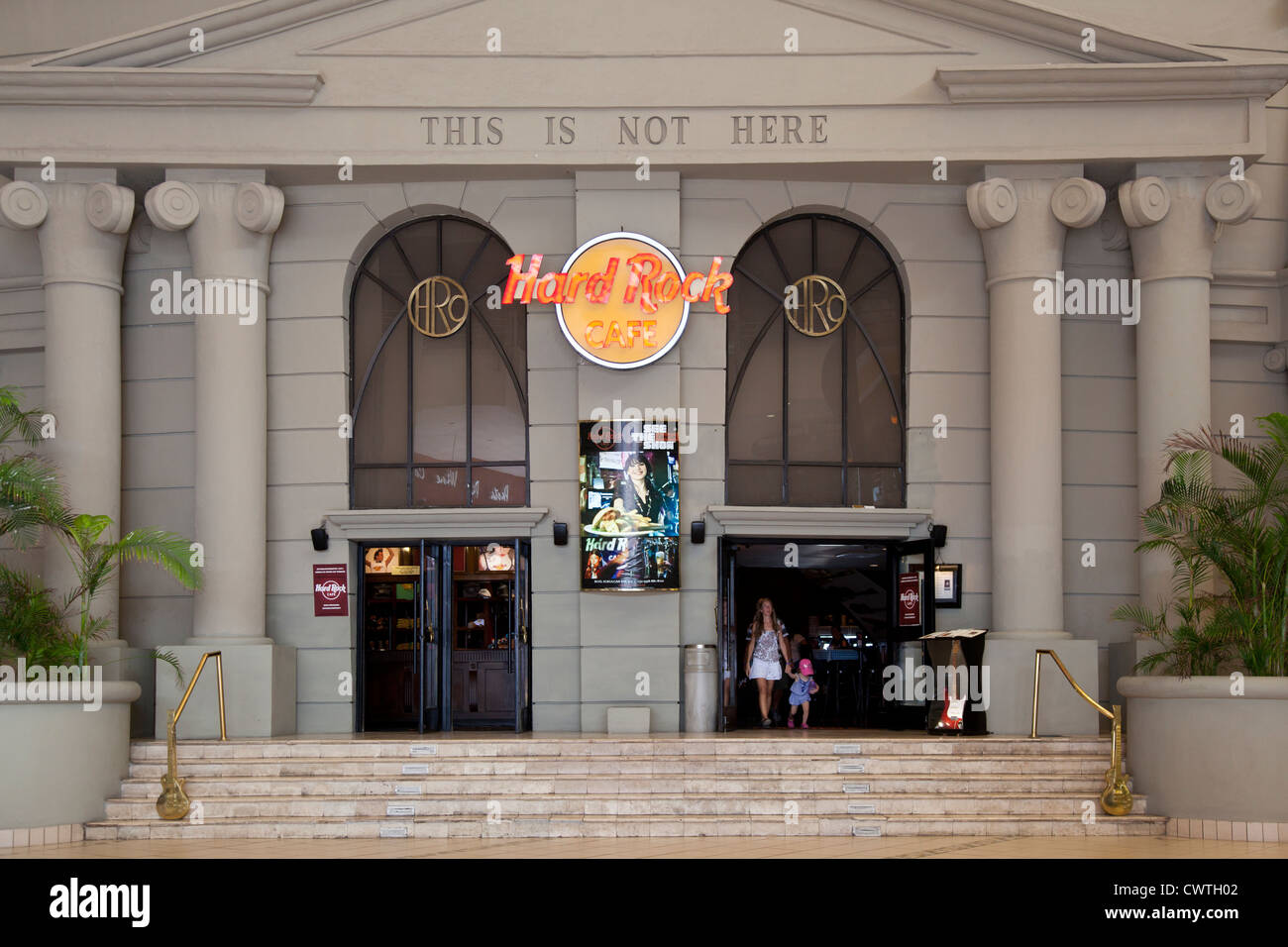 Entrance to The Hard Rock Cafe in Plaza Forum By The sea, Cancun ...