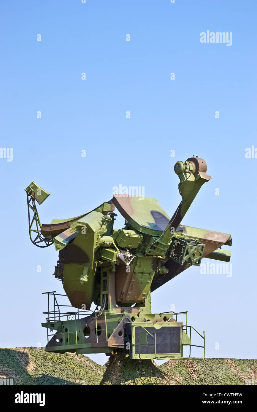Russian soviet radar with camouflage netting Stock Photo - Alamy