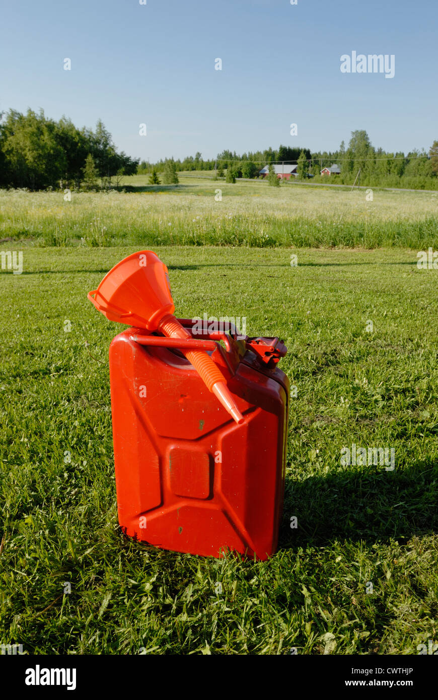 Red fuel canister Stock Photo - Alamy