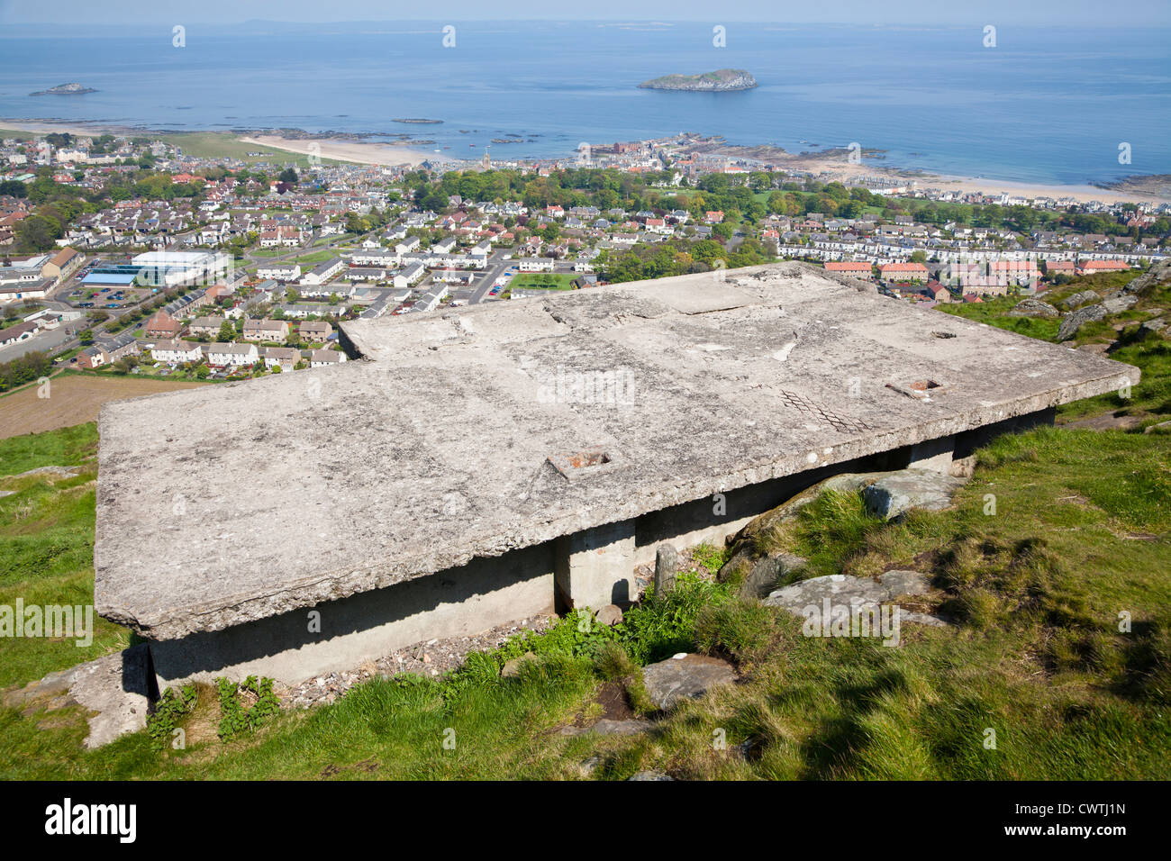 View from North Berwick Law ww2 observation post towards Craigleith ...